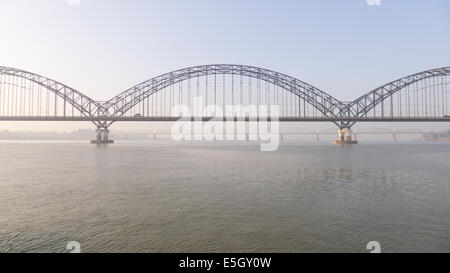 Ava Bridge spanning the Irrawaddy River- or Ayeyarwaddy - a river that ...