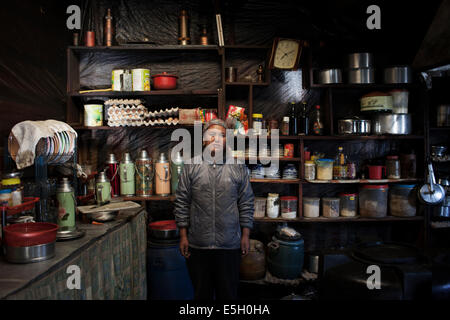 Sherpa's working in the Everest region in Nepal. Sherpa people are an ...