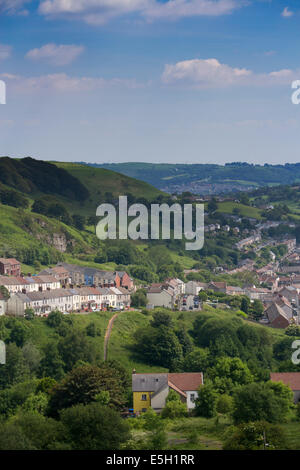 Senghenydd view of village in Aber Valley Caerphilly County South Wales ...