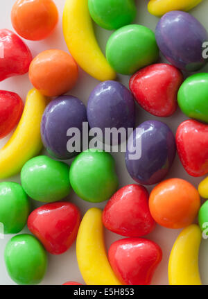 A close-up of Runts (or Fruit Runts) candy. Manufactured by Nestlé ...