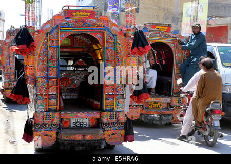 Pakistan Rawalpindi transport detail of decorated Suzuki minibus Stock ...