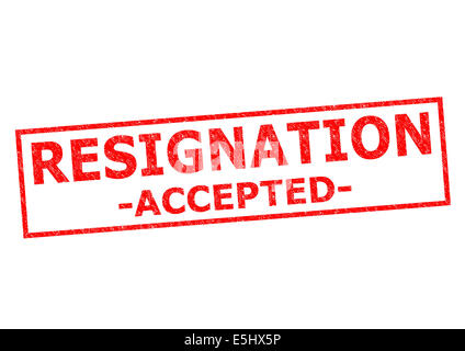 RESIGNATION red Rubber Stamp over a white background Stock Photo - Alamy