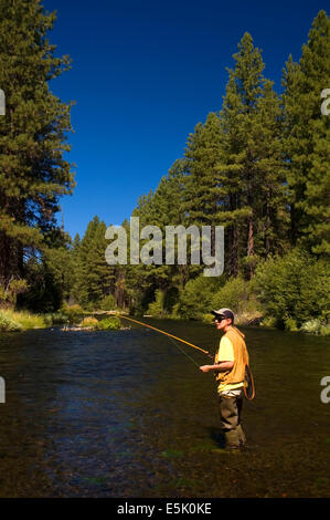 Metolius River Oregon Fly Fishing Trip with Fisherman Casting Stock ...