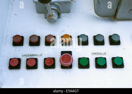 abandoned cruise ship control panel buttons Stock Photo - Alamy