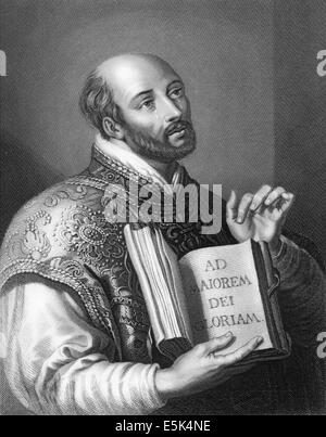 Portrait of Ignatius of Loyola, founder of the Jesuits, illustration ...