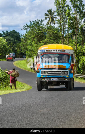 Western Samoa, Upolu Island bus transportation Stock Photo - Alamy