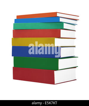 Stack of hardcover books on a colorful background Stock Photo - Alamy