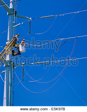 Electrical Hydro Wires Electricity Power along Highway 97 near Prince ...