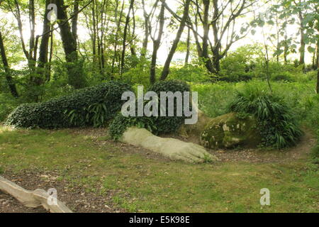 the "mud maid" sculpture at the lost gardens of heligan,cornwall,uk ...