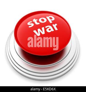 no button white and red isolated illustration 3d render Stock Photo - Alamy
