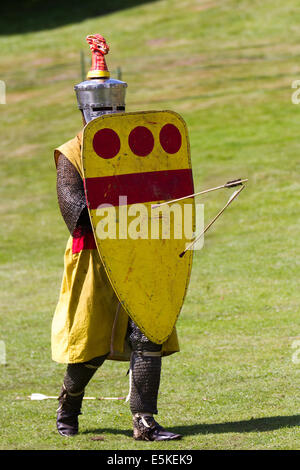 Shielding from a volley of arrows at Beeston, Cheshire, UK 3rd August ...