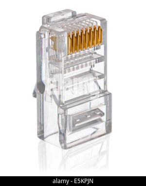 cable with RJ-45 connector, connector for wired internet connection on ...