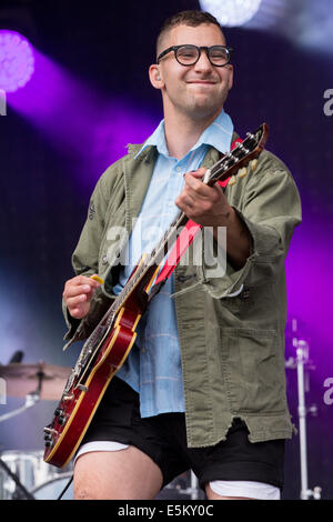 Jack Antonoff, of Fun, performs with his band Bleachers dressed up as ...