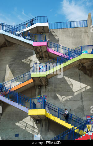 Ramsgate, Kent. Brightly painted steps winding up the cliff face Stock ...