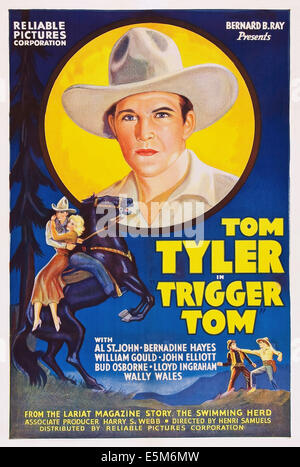 TRIGGER TOM, from left: Bernadene Hayes, Tom Tyler, 1935 Stock Photo - Alamy