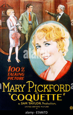 COQUETTE, Johnny Mack Brown, Mary Pickford, Matt Moore, 1929 Stock ...