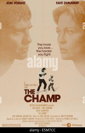 THE CHAMP, Jon Voight, Ricky Schroder, Faye Dunaway in collage on ...
