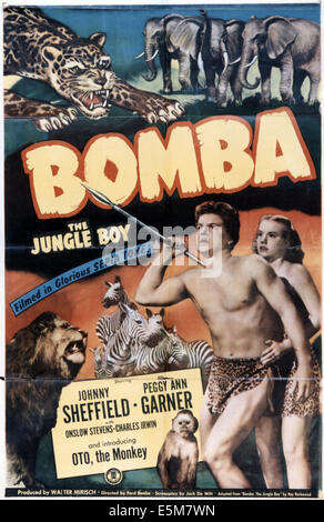 BOMBA, THE JUNGLE BOY, Johnny Sheffield, Peggy Ann Garner, 1949 Stock ...