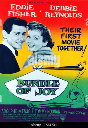 BUNDLE OF JOY, l-r: Eddie Fisher, Debbie Reynolds on poster art, 1956 Stock Photo - Alamy