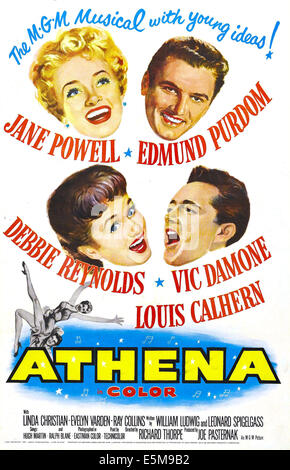 ATHENA, Debbie Reynolds, Edmund Purdom (second from right), Steve ...