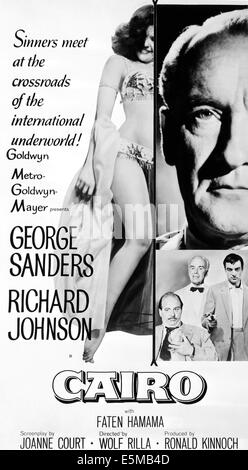 CAIRO, from left: George Sanders, Faten Hamama, 1963 Stock Photo - Alamy