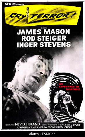 CRY TERROR!, US poster art, James Mason, 1958 Stock Photo - Alamy