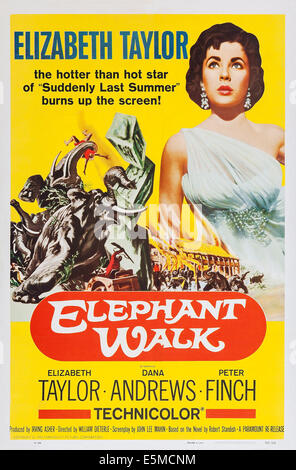ELEPHANT WALK, Elizabeth Taylor, 1954, screaming in fear Stock Photo ...