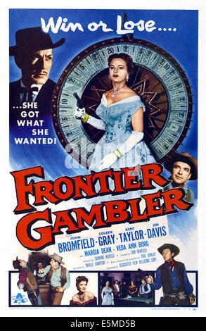 FRONTIER GAMBLER, from left: Kent Taylor, Coleen Gray, 1956 Stock Photo ...