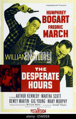THE DESPERATE HOURS, l-r: Humphrey Bogart, Fredric March, Martha Scott ...