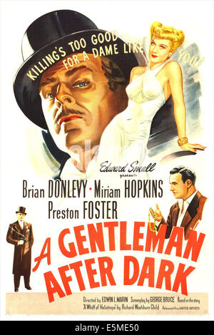 A GENTLEMAN AFTER DARK, from left, Preston Foster, Sharon Douglas ...