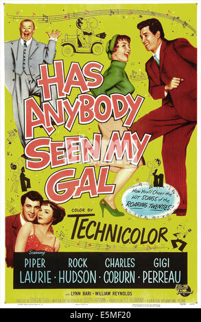 HAS ANYBODY SEEN MY GAL?, from left, Piper Laurie, Rock Hudson, Charles ...