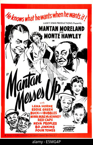 MANTAN MESSES UP, U.S. poster art, Mantan Moreland (left), Lena Horne ...