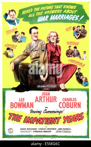 THE IMPATIENT YEARS, from left: Lee Bowman, Jean Arthur, Frank Jenks ...