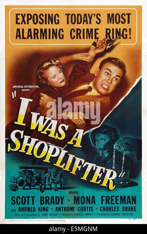 I WAS A SHOPLIFTER, from left: Scott Brady, Tony Curtis, Andrea King ...