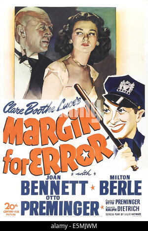 MARGIN FOR ERROR, from left, Milton Berle, Poldi Dur, (aka Poldy Dur ...