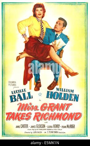 MISS GRANT TAKES RICHMOND, Lucille Ball, William Holden, 1949 Stock ...