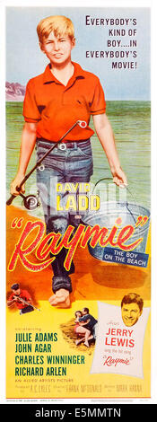 RAYMIE, US poster, David Ladd (center), Jerry Lewis (top), 1960 Stock ...