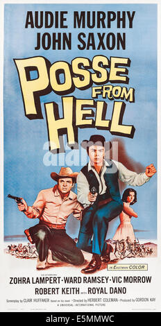 POSSE FROM HELL, US poster art, from left: Audie Murphy, John Saxon ...