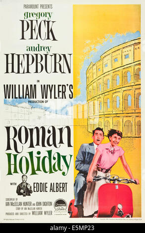 ROMAN HOLIDAY, Eddie Albert, Gregory Peck, Audrey Hepburn, 1953 Stock ...