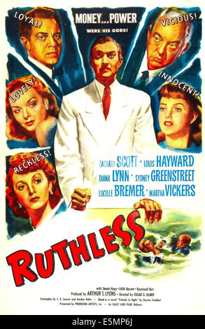 RUTHLESS, from left: Diana Lynn, Zachary Scott, 1948 Stock Photo - Alamy