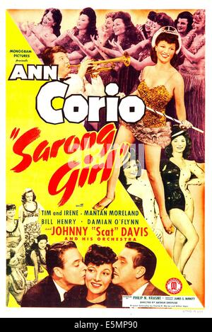 SARONG GIRL, US poster art, from left: Henry Kolker, William Henry, Ann ...