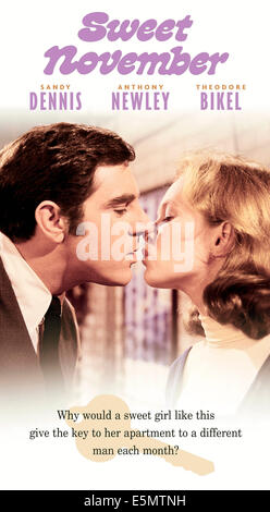 SWEET NOVEMBER, from left: Anthony Newley, Sandy Dennis, 1968 Stock ...