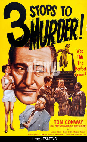 THREE STOPS TO MURDER, (aka BLOOD ORANGE), Tom Conway (center), Eric Pohlmann (fourth from right ...