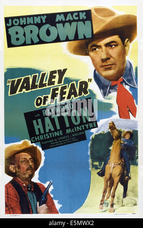 VALLEY OF FEAR, US poster, Raymond Hatton (top left), Johnny Mack Brown ...