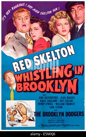 WHISTLING IN BROOKLYN, Red Skelton, Ann Rutherford, Rags Ragland, 1943 ...