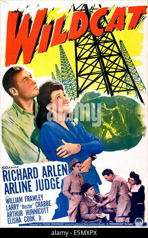 WILDCAT, Buster Crabbe, Richard Arlen, Arline Judge, 1942 Stock Photo ...