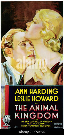 THE ANIMAL KINGDOM, from left: Leslie Howard, Ann Harding, 1932 Stock ...