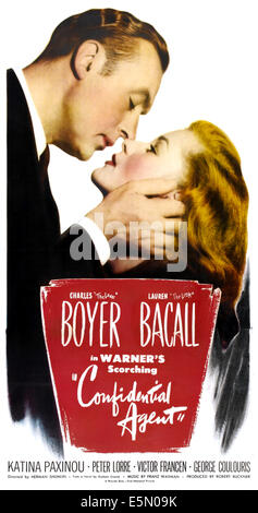 CONFIDENTIAL AGENT, from left, Lauren Bacall, Charles Boyer, Alec ...