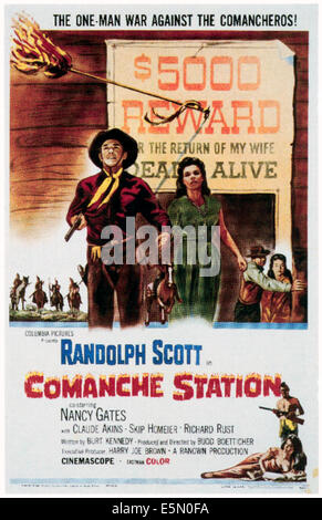 COMANCHE STATION, from left, Randolph Scott, Nancy Gates, 1960 Stock ...
