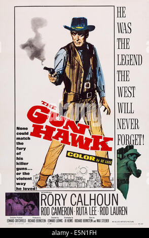 THE GUN HAWK, US poster art, top: Rory Calhoun, 1963 Stock Photo - Alamy